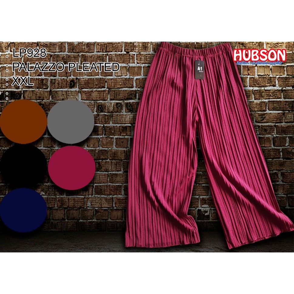 Seluar Labuh Muslimah Women's Plus Size Palazzo Pleated LP928 | Shopee ...