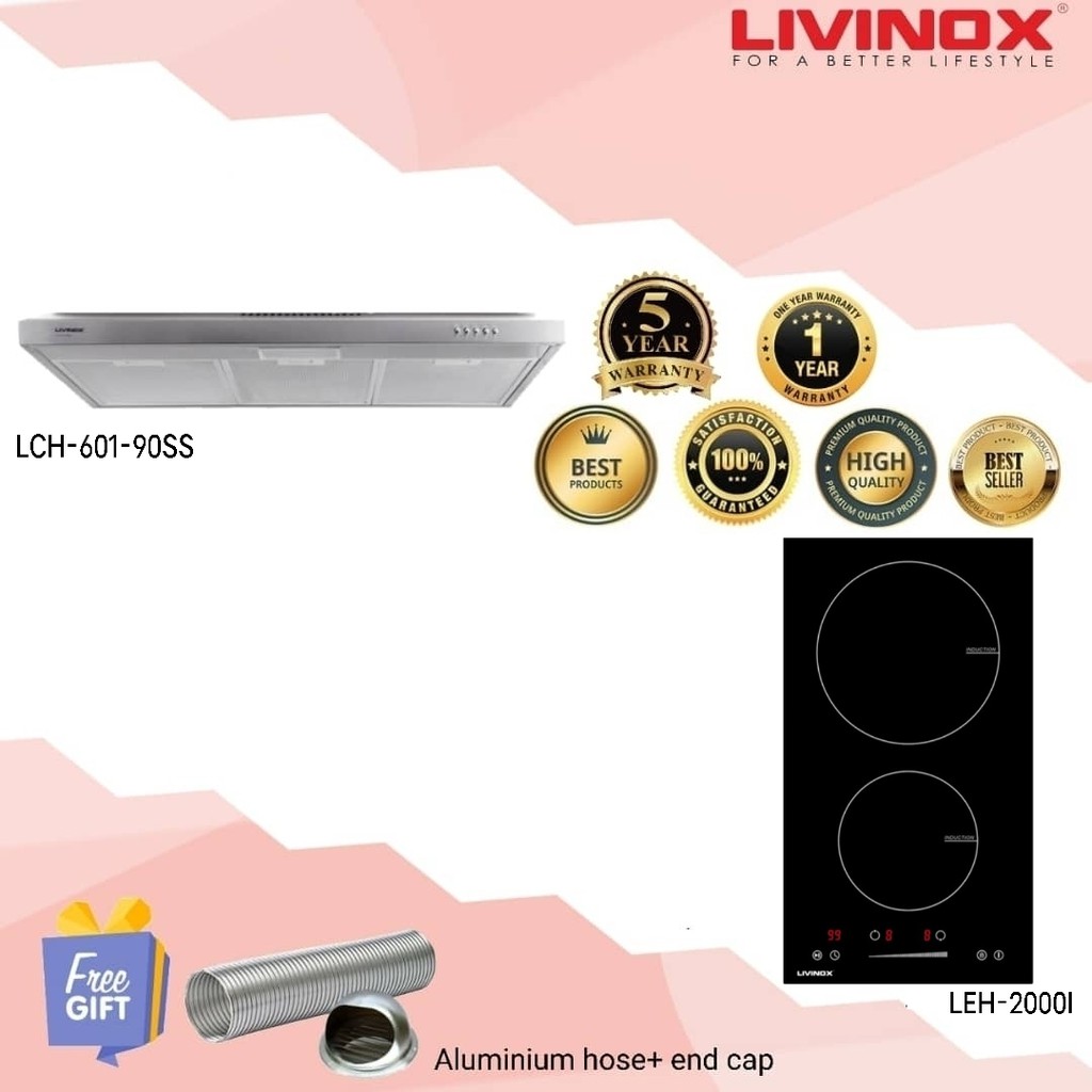 (LIVINOX) LCH- 601- 90SS Stainless Steel Slim Cooker Hood + (LIVINOX ...