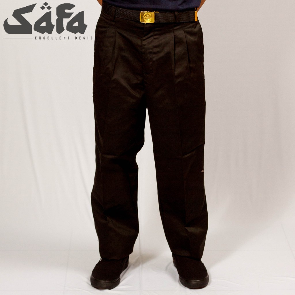 Men's Slack Pants Black Seluar Slack Hitam Lelaki Panjang Straight Cut ...