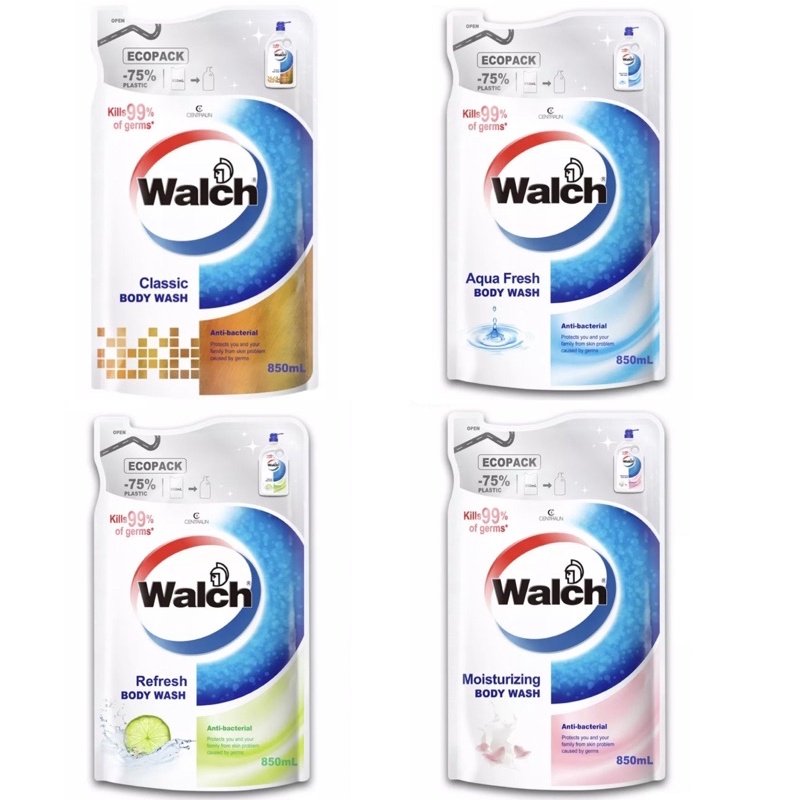 Walch Anti-Bacterial Body Wash (Eco Pack) 850 ML | Shopee Malaysia