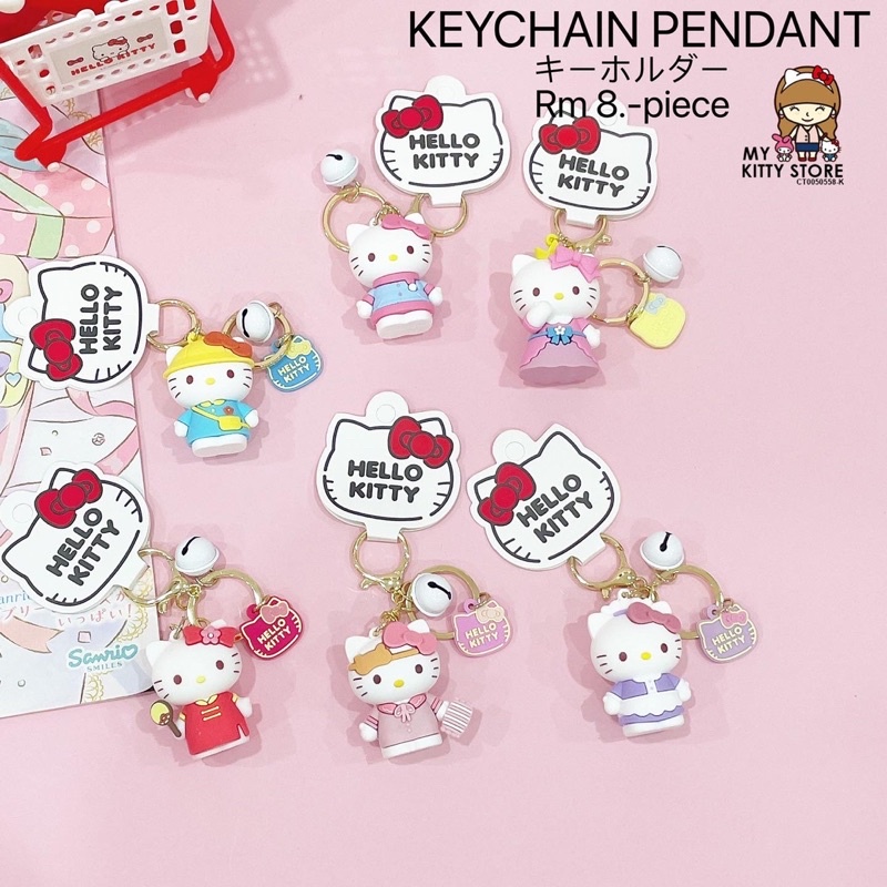 Cartoon Hello Kitty Keychain Pendant Dress-Up Hello Kitty Doll Keychain ...