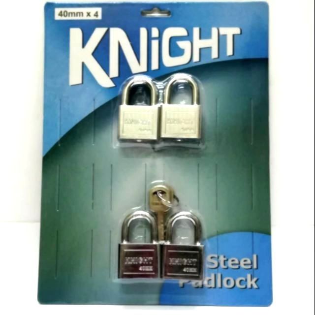 [Ready Stock] KNIGHT Anti Cut Security Padlock 40mm X 4pc Mangga Pintu ...