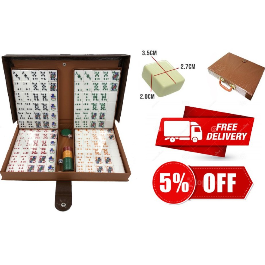 CHEAPER Rummy 4Player Lami Mahjong Full White XL Set Promotion | Shopee ...