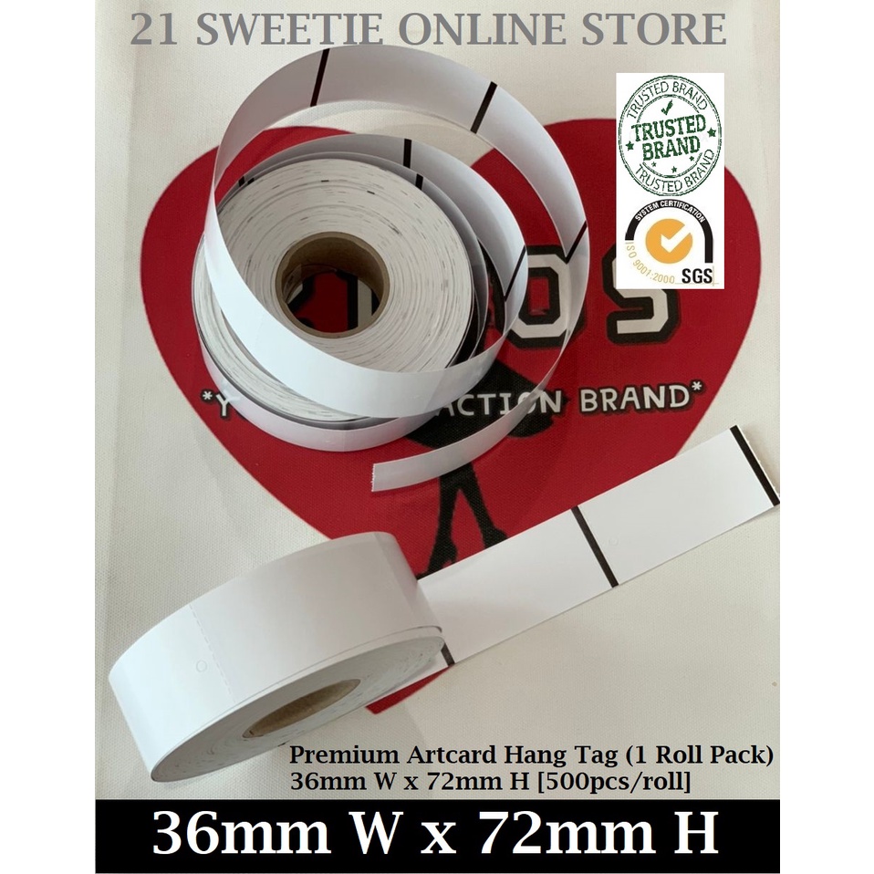 Blank Price Hang Tag 36mm x 72mm Barcode Label Printing Artcard 36x72 ...