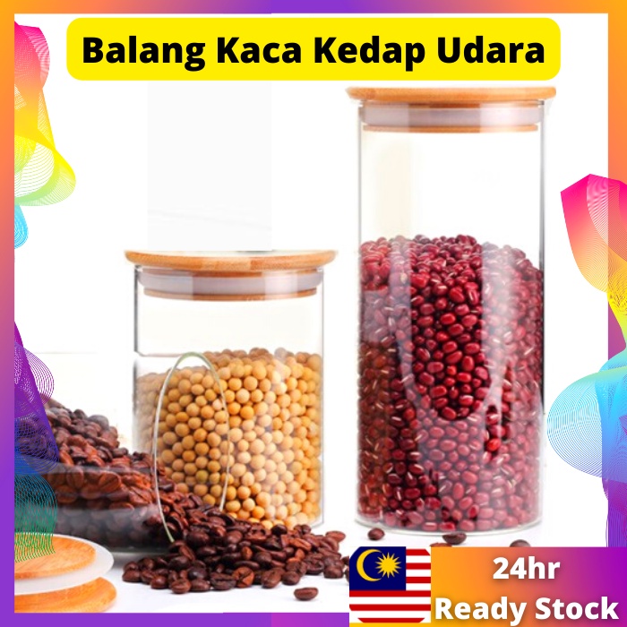 Bekas Balang Kaca Glass Kecil Besar Kedap Udara Cookies Biskut Rempah ...