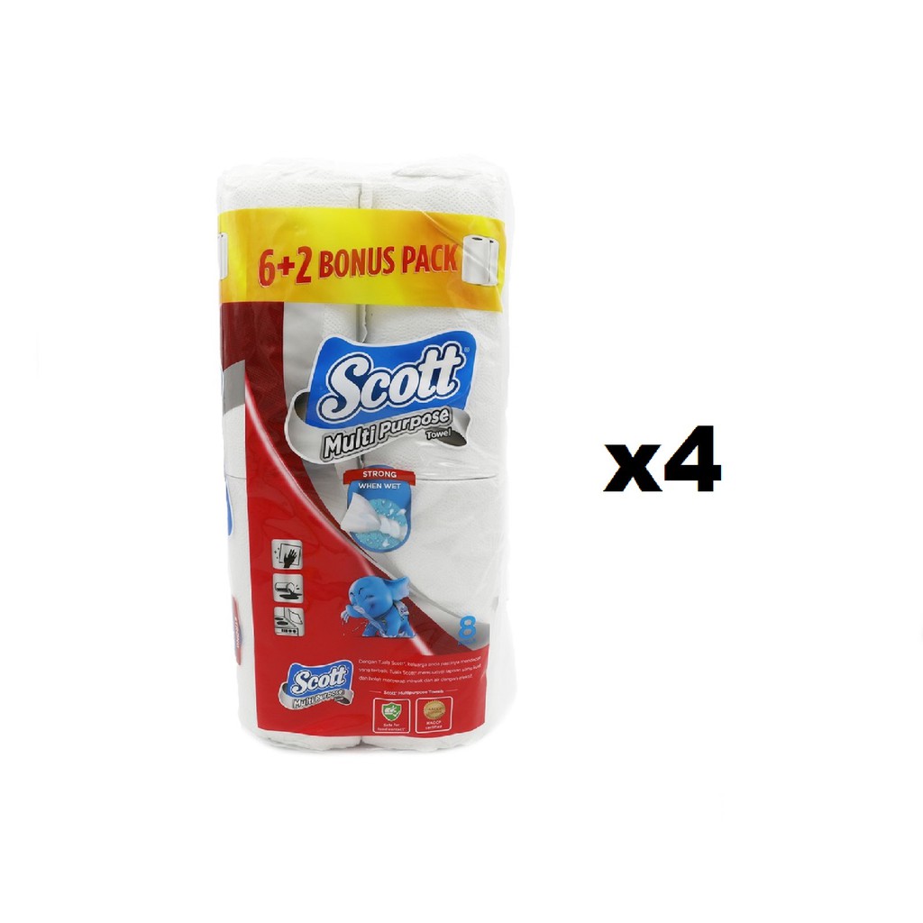 Scott Multi Purpose Towel (55 Sheets x 8 Rollsx 4pek) | Shopee Malaysia