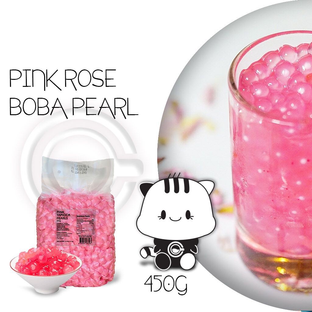 450G PINK BOBA PEARL MERAH JAMBU BOBA PEARL ROSE BUBBLE TEA SIRAP ...