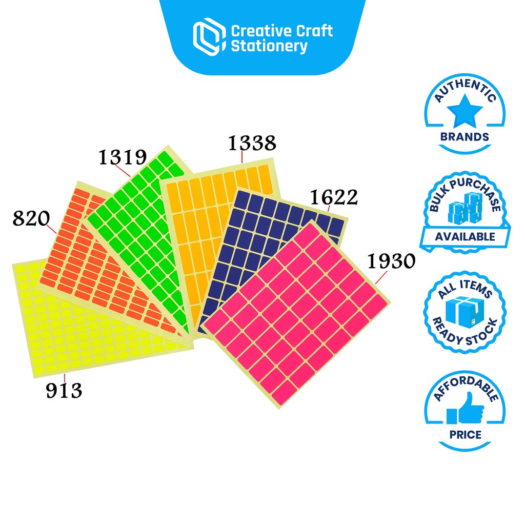 10shts Self Adhesive Color Label Sticker / GROUP 1 / Sticky paper ...