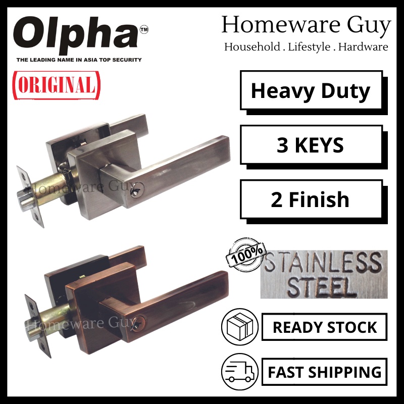 (OLPHA Premium) Heavy Duty Tubular Level Lock Handle Entrance Lock Set ...