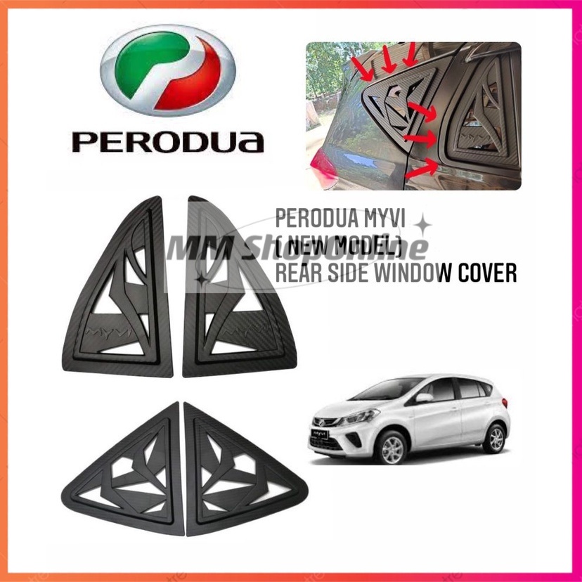 PERODUA MYVI NEW MODEL CARBON REAR SIDE TRIANGLE DOOR WINDOW GLASS ...
