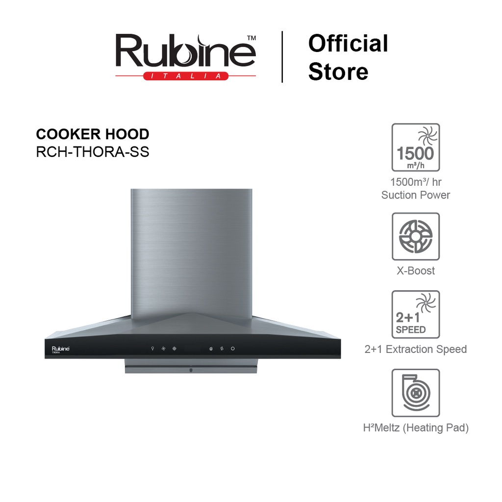 RUBINE RCH-THORA-SS Pyramid T-Hood With Suction (1,500 m3/hr) | Shopee ...