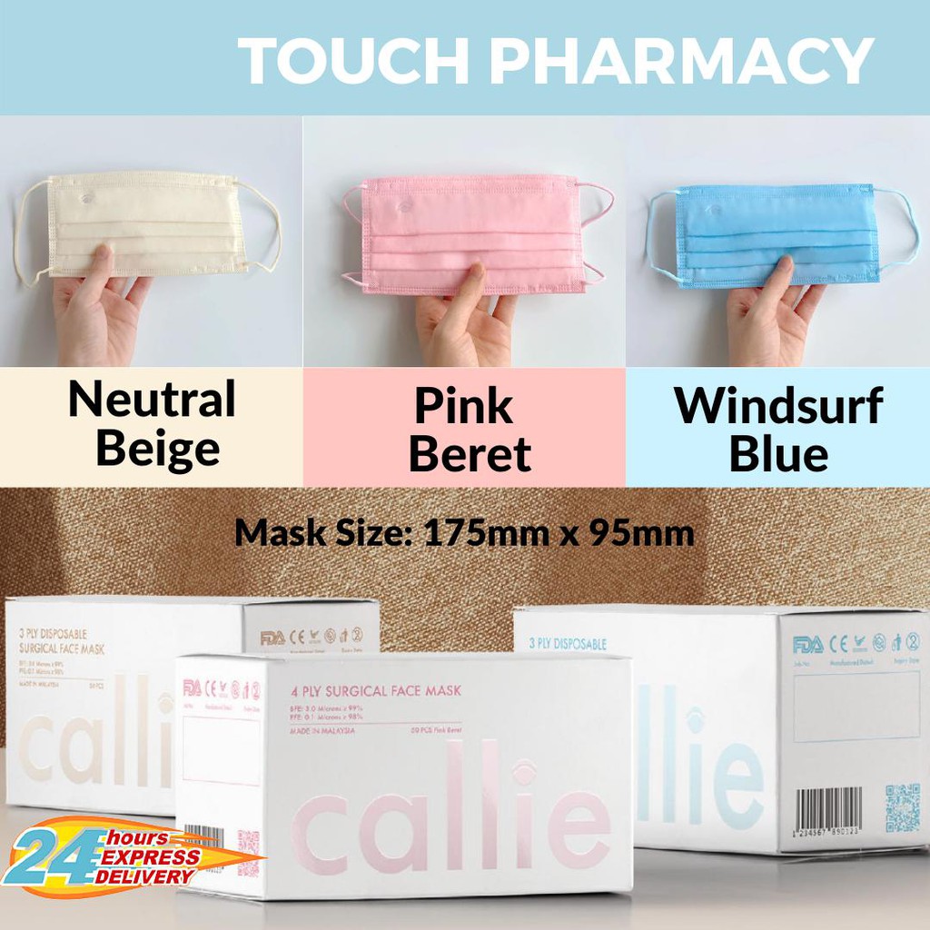 [NEW!!] CALLIE MEDICAL MASK- 4 Ply 50pcs / KF94 20pcs/ 3D 20pcs ...