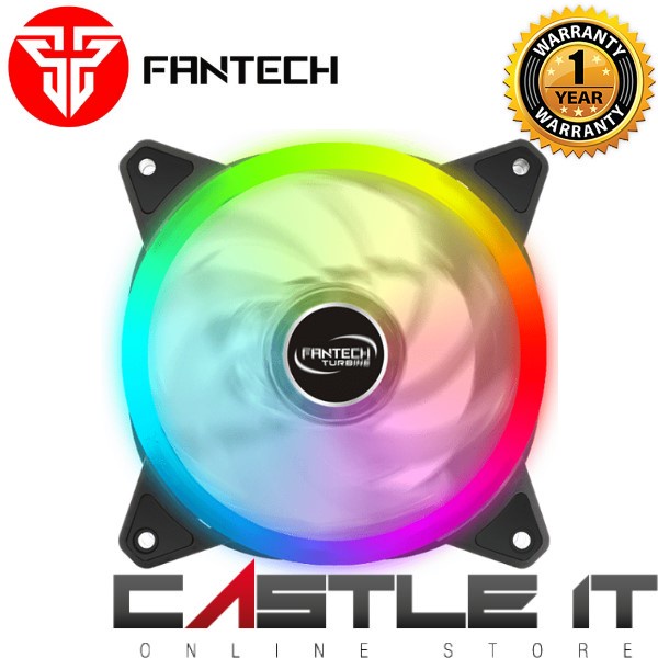 FANTECH FC124 TURBINE AUTO ROLL RGB MODES ANTI VIBRATION 9 PCS BLADES ...