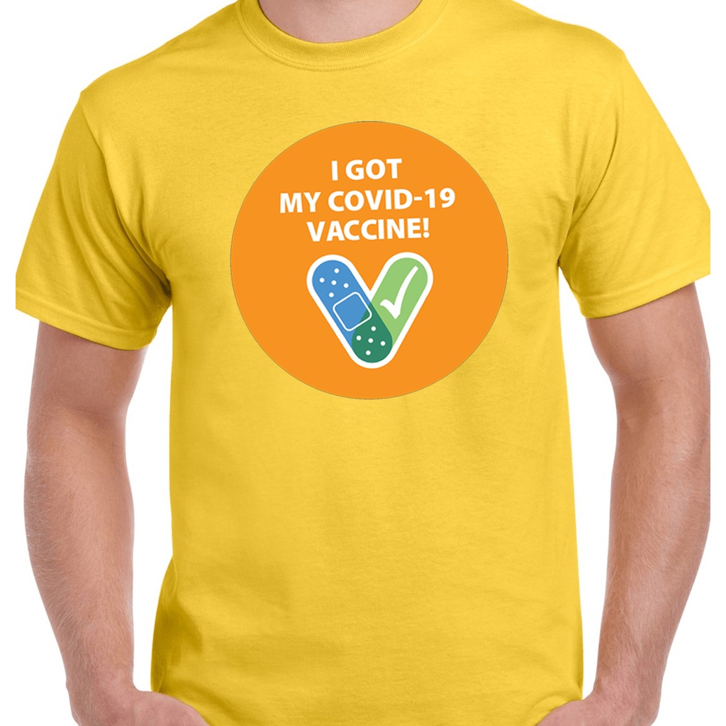 Covid-19 Astrazaneca Pfizer Sinovac Vaccinated T-Shirt Men Cotton ...