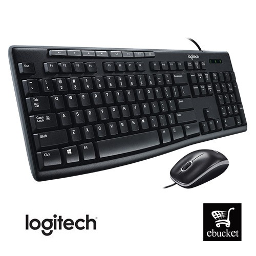 Logitech MK200 Media Combo Wired Usb Keyboard + Usb Mouse | Shopee Malaysia