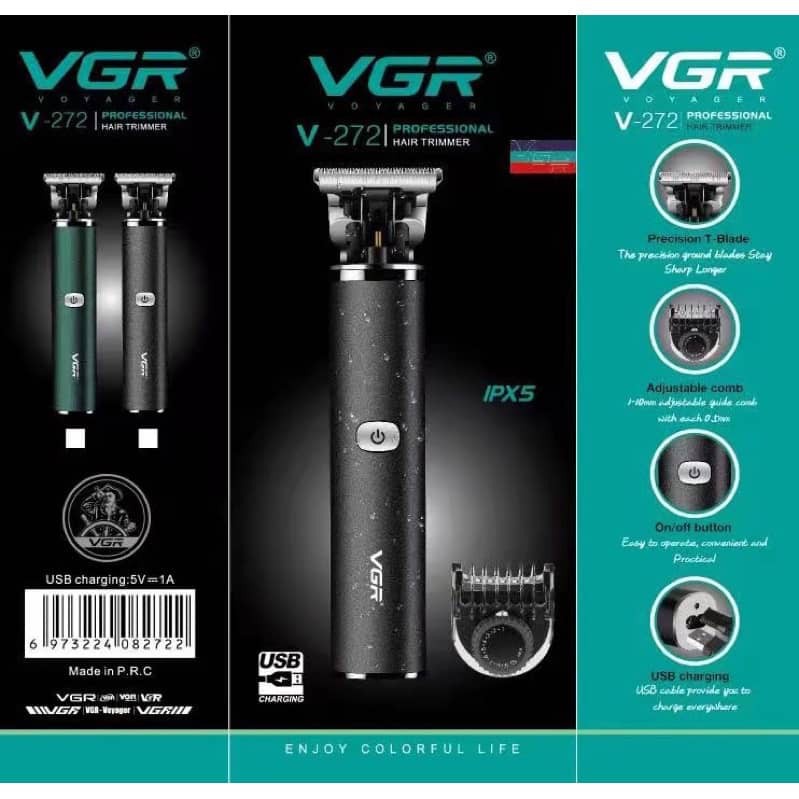 Original VGR V-272 Zero Adjustable Professional Rechargeable Hair trimmer Metal Barber Use ...