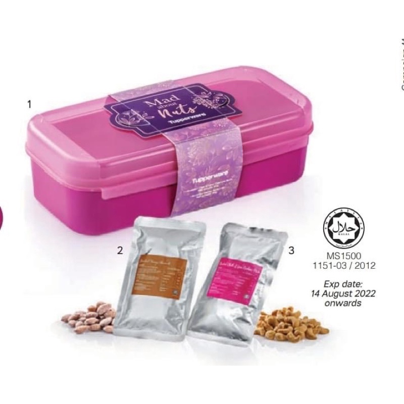 Tupperware Mad About Nuts Gift Snack Set-Roasted Honey Almond/Chili ...