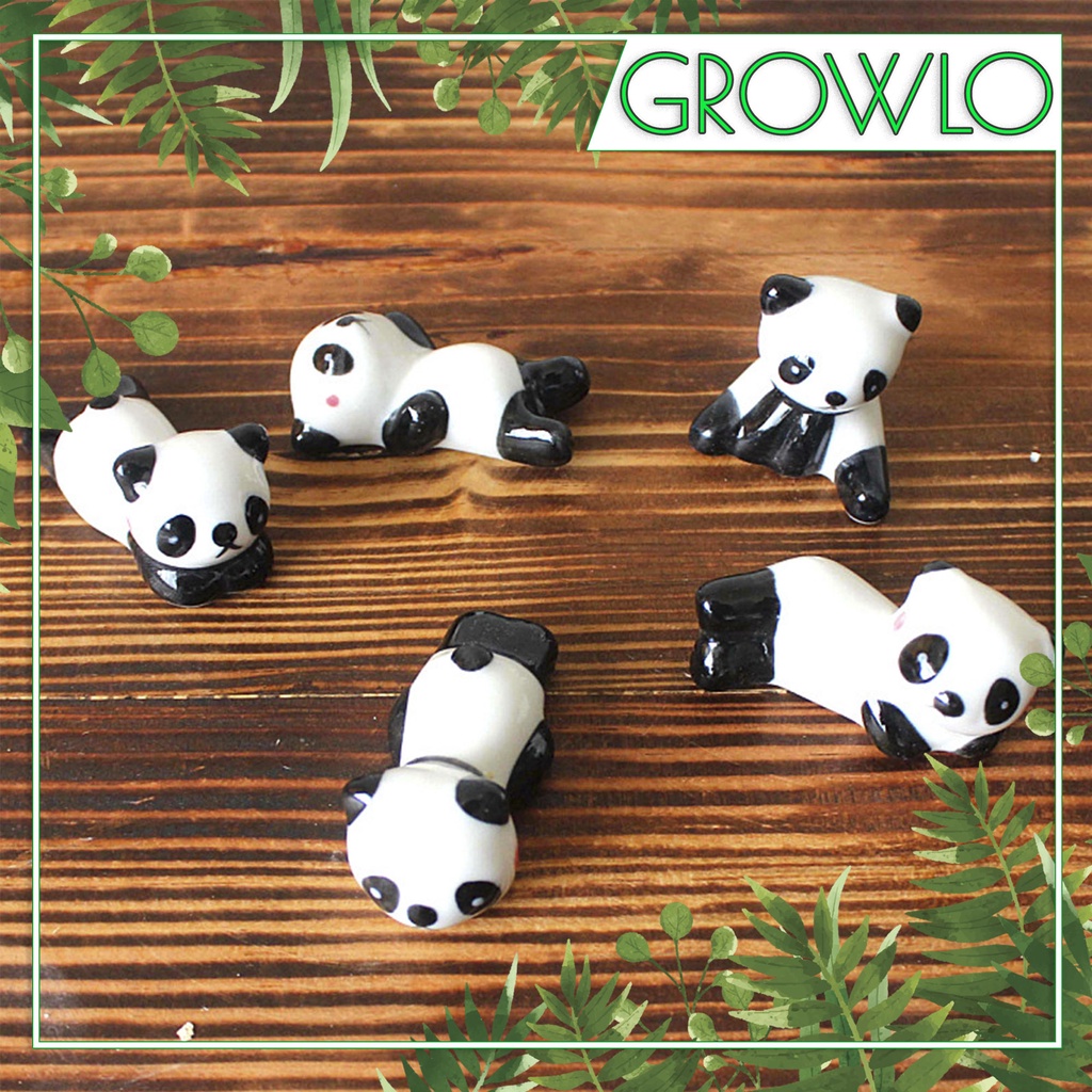 HJ24 PandaCat Miniature Figurine Resin Garden Ornament Bansai Plant Pot ...