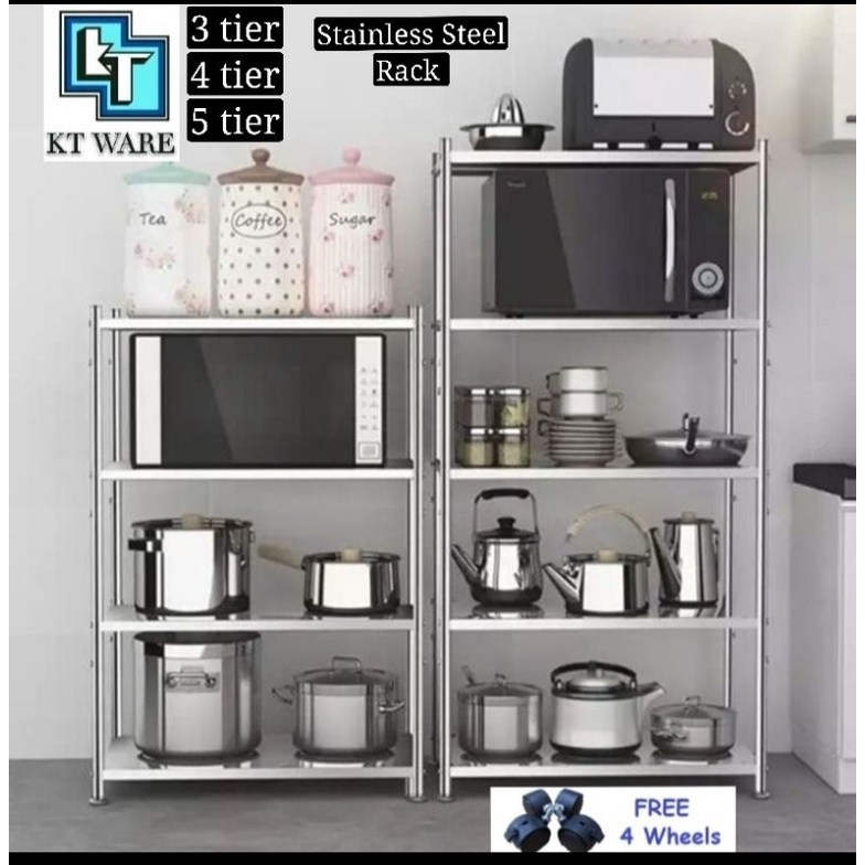 KT WARE Stainless Steel Multilayer Racks / Kitchen Shelves / Pots ...