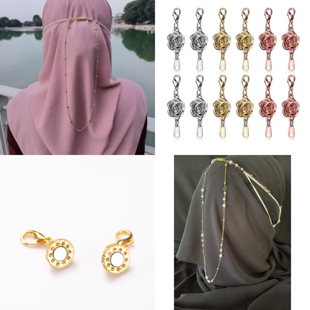 HEALTHFUL Mask Chain Magnet Hook For Hijabi Magnetic Buckle Brooch ...