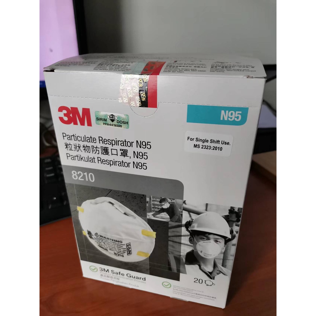 [100% Original] 3M Particulate Respirator 8210 N95 Face Mask/N95 Medical Face Mask Topeng Muka ...