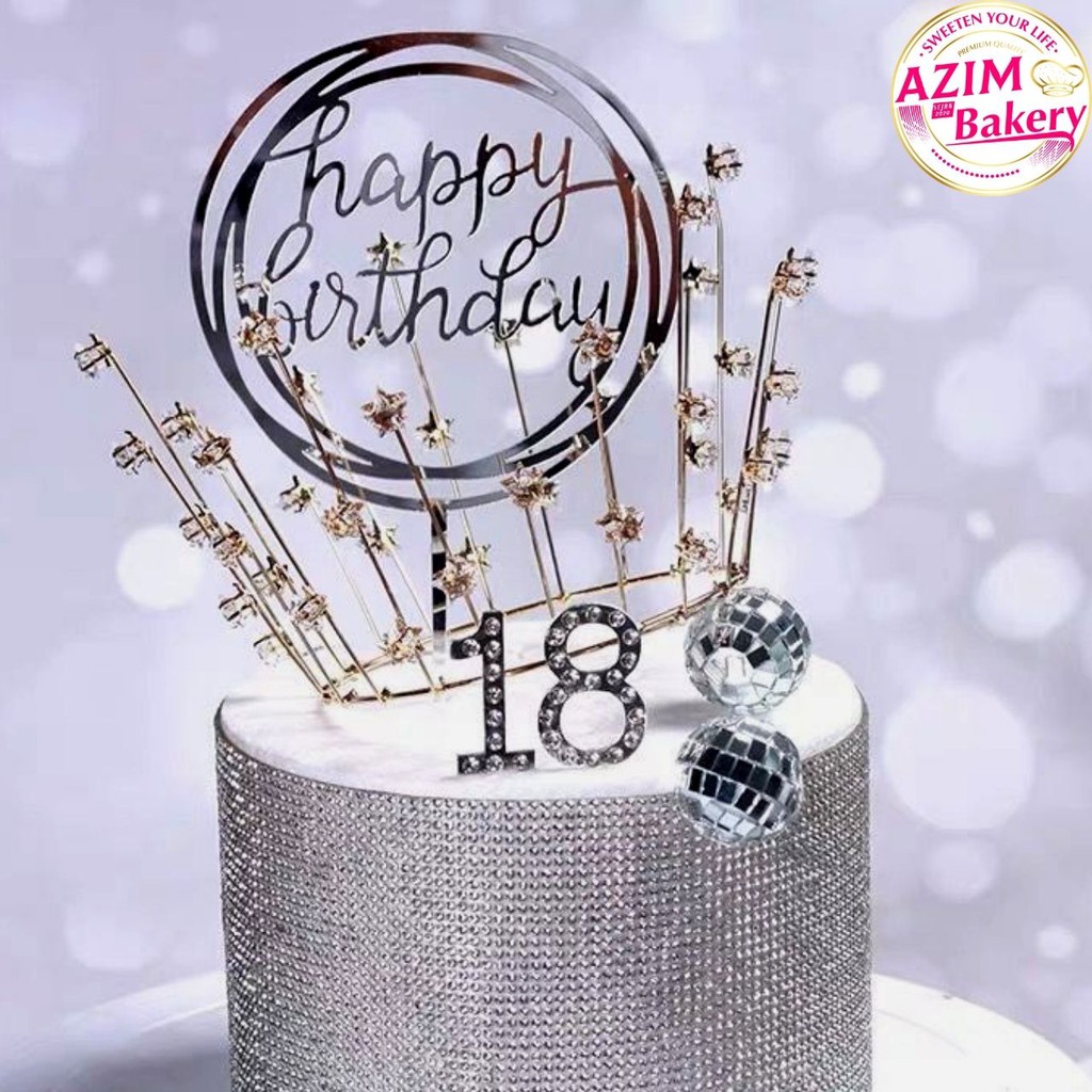 Starry Crown Cake Topper (1pc) | Crown Cake Topper | Kek Topper Crown ...