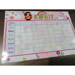 TEMPLATE JADUAL HARIAN CUTE DESIGN | COMEL | DOODLE | CUSTOMIZE ...
