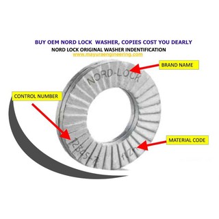 NL22-NORD LOCK (STAINLESS STEEL) WEDGE-LOCKING WASHER WITH ORIGINAL OEM CERTIFICATE FROM SWEDEN ...