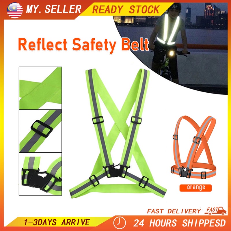 Reflective Vest Security Vest Night Work Safety Vest Belt Cycling ...