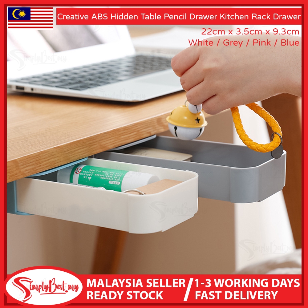 SIMPLYBEST Under Table Drawer for Stationery Mini Drawer Storage Box ...