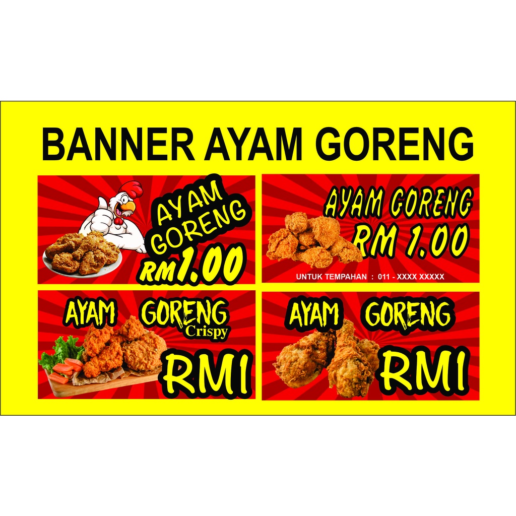 BANNER AYAM GORENG RM1 | Shopee Malaysia