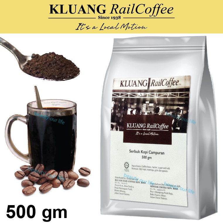 Original Kluang Rail Coffee 500gm Serbuk Kopi KluangRail Railway | BeeCost