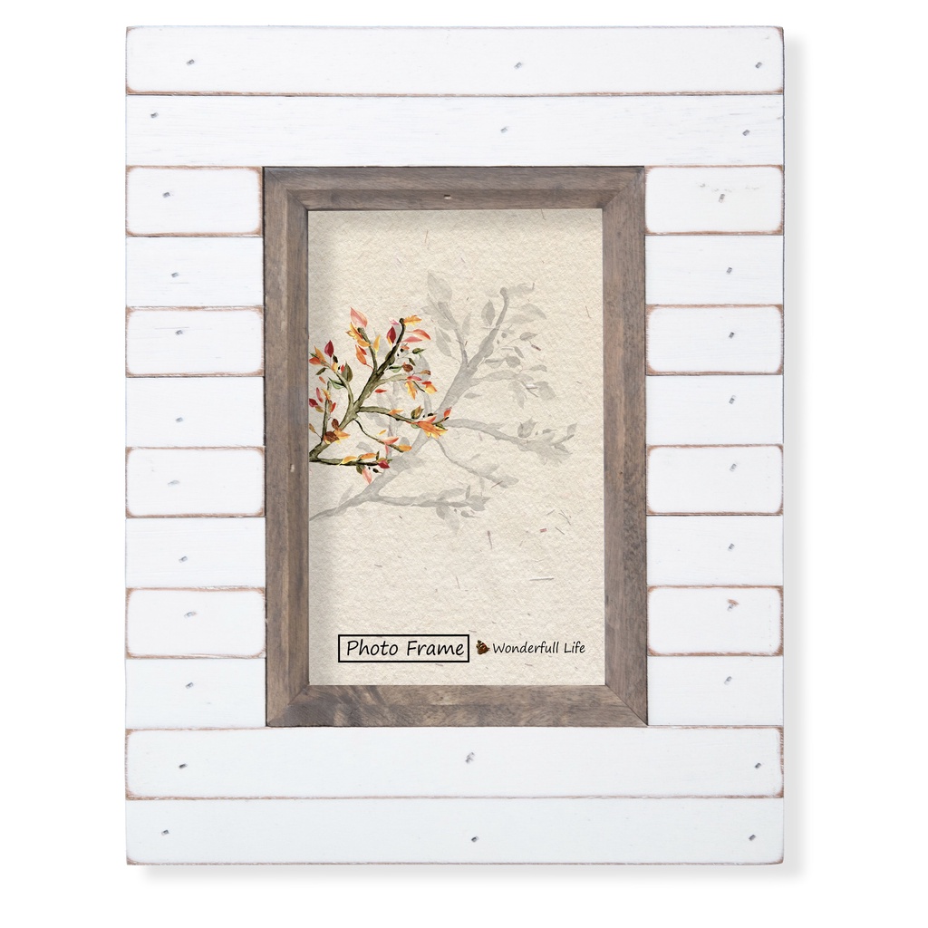 Itenwoods 4R Rustic Wood Picture Frame Photo frame with Wood Siding ...