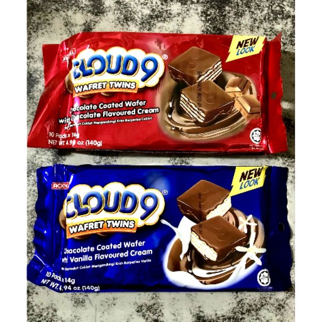 CLOUD 9 WAFER TWIN CHOCOLATE N VANILLA (14G X 10PCS) PER PACK | Shopee ...