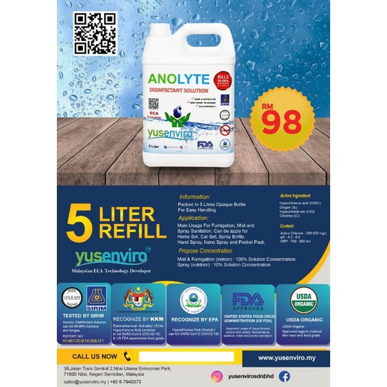 5 liter anolyte solution | Shopee Malaysia