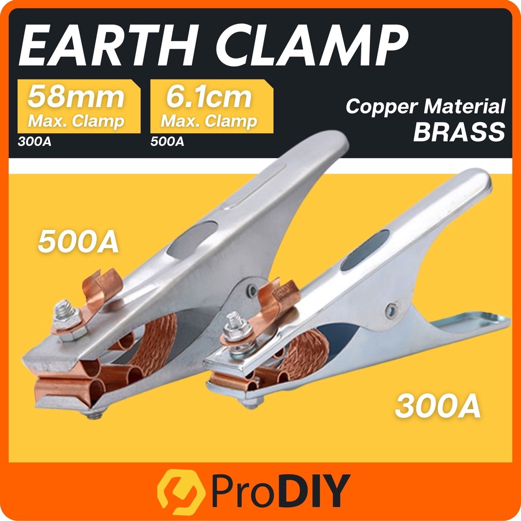 300 / 500 Amp Welding Cable Earth Clamp Earth Ground Cable Clip Clamp ...