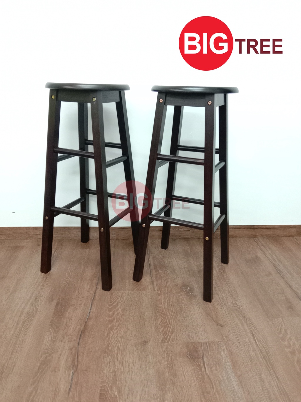 Big Tree 29" Wooden Round Stool / 29 Inch Stool / Kerusi Kayu Tinggi ...