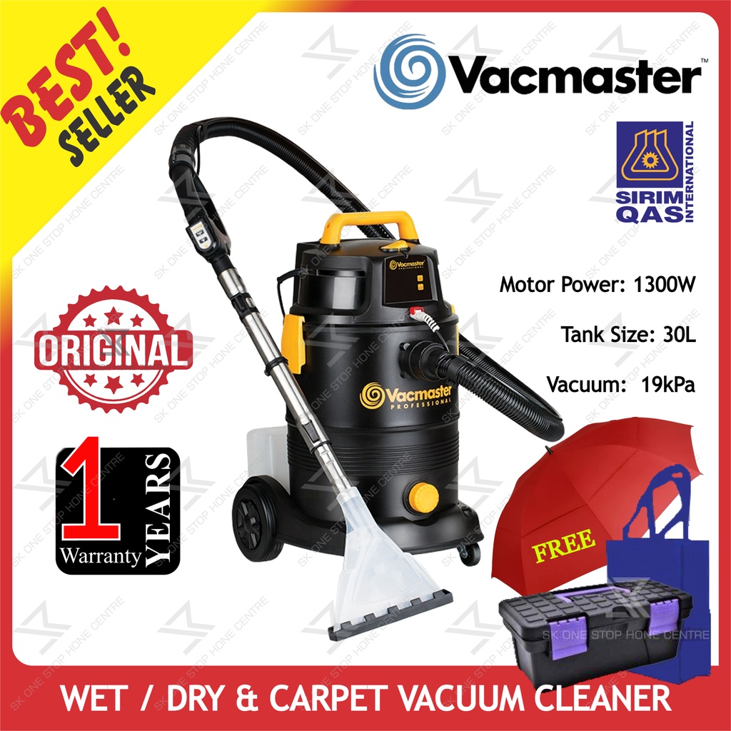 VACMASTER Industrial Grade 30L 3 IN 1 WET & DRY VACUUM Spray Extraction ...