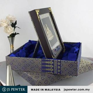 (JS Pewter) 10"x10" Songket Frame | Gold Plated PEWTER | Premium Wooden ...