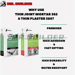 LAFARGE (40KG) QuickMix Thin Joint Mortar 362 Thin Plaster 386 ...