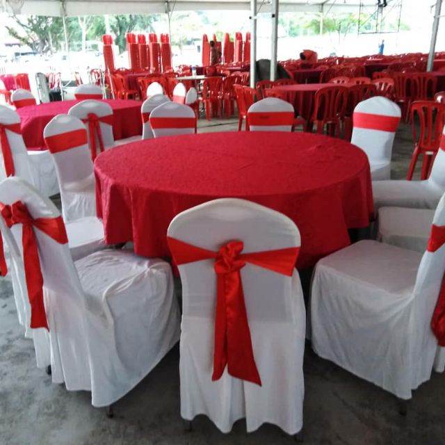 Chair cover and ribbon (rental) | Shopee Malaysia