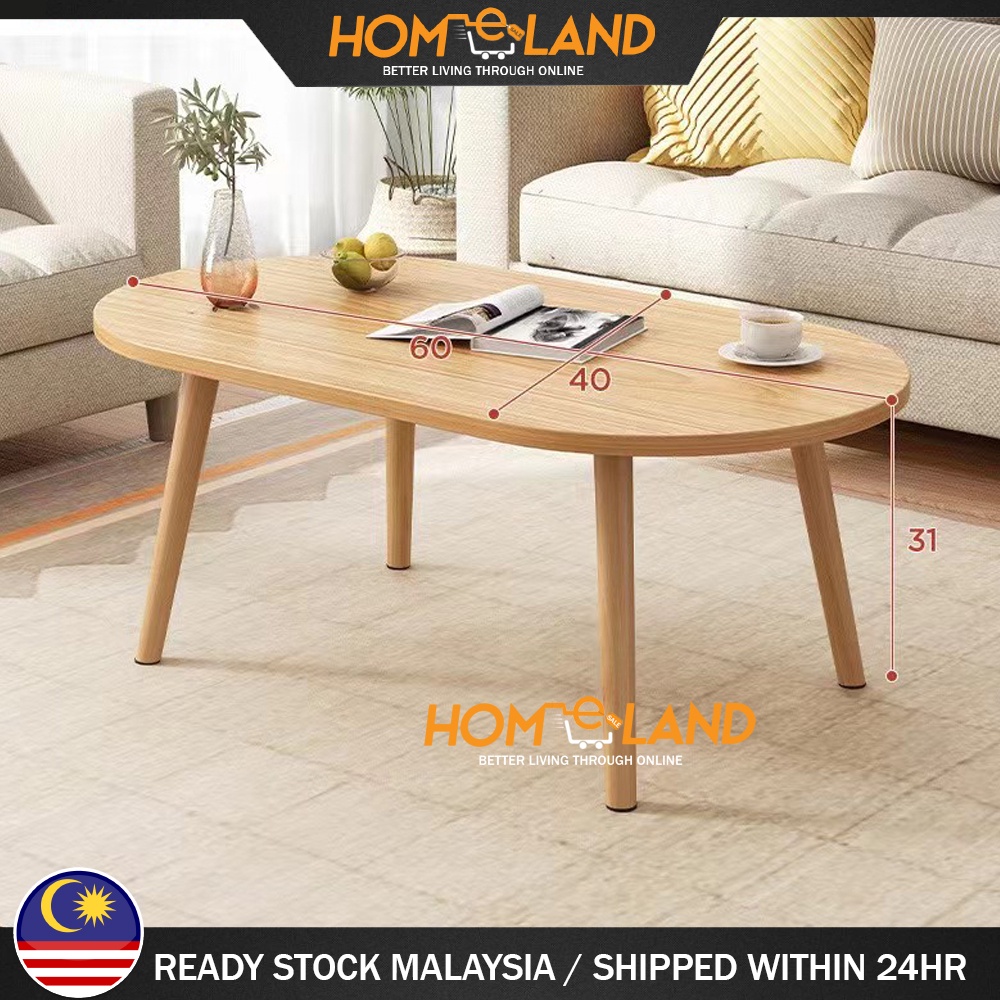HOMELAND Modern Wooden Coffee Table Living Room Coffee Table Meja Ruang ...