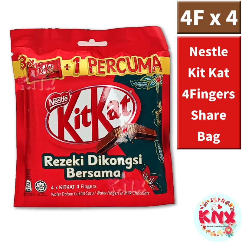 Nestle Kit Kat 4F Share Bag 3+1pcs x 35g | Shopee Malaysia