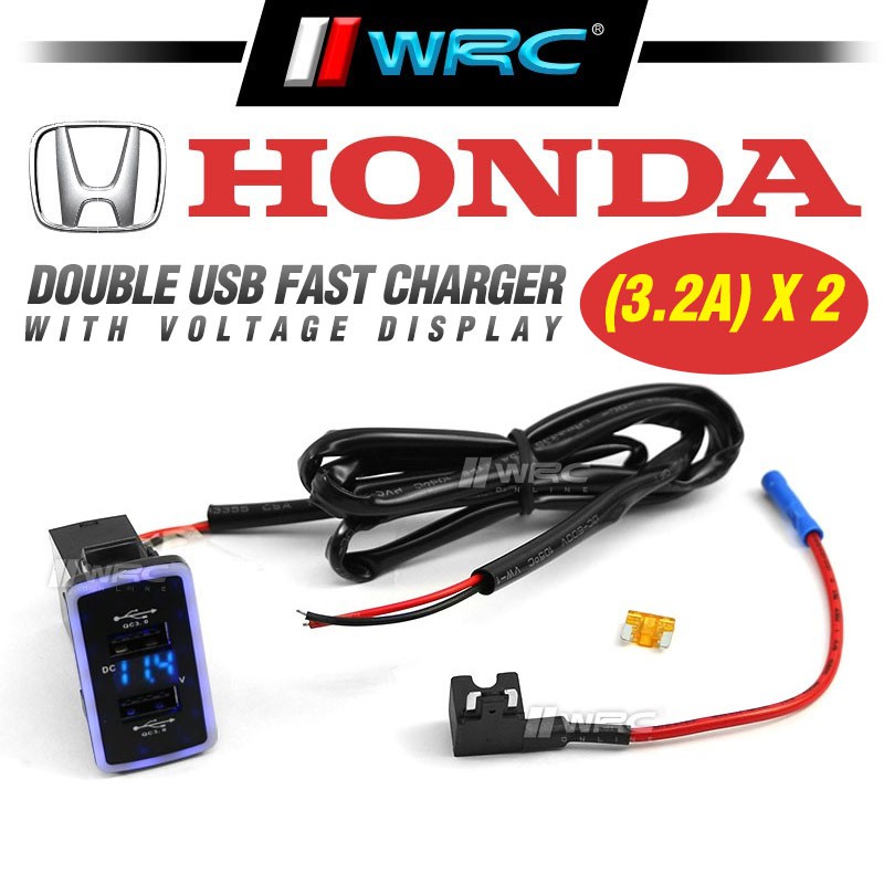 Honda USB Port Charger with Voltage Display (Fast Charging 6.4A ...