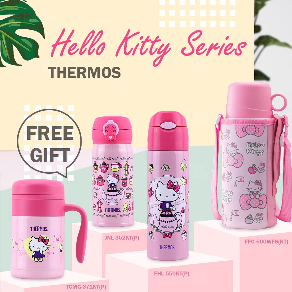 [Authentic] THERMOS Vacuum Insulated Stainless Steel Hello Kitty Pink Color Series Collections ...