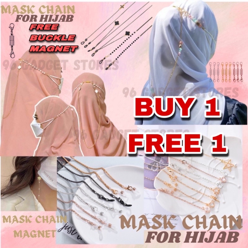 BUY1FREE1 Mask Chain Rantai Mask Magnet for Hijab Mask Chain Extender ...