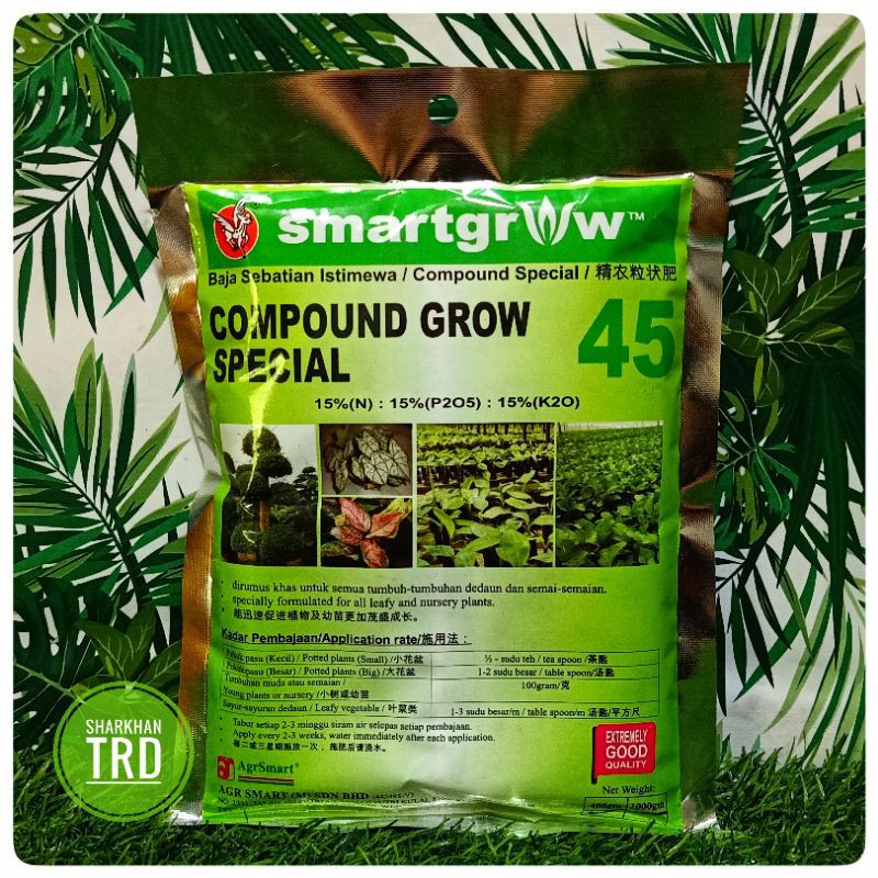 Paket 400g SMARTGROW COMPOUND GROW SPECIAL 45 Baja Subur Sebatian ...