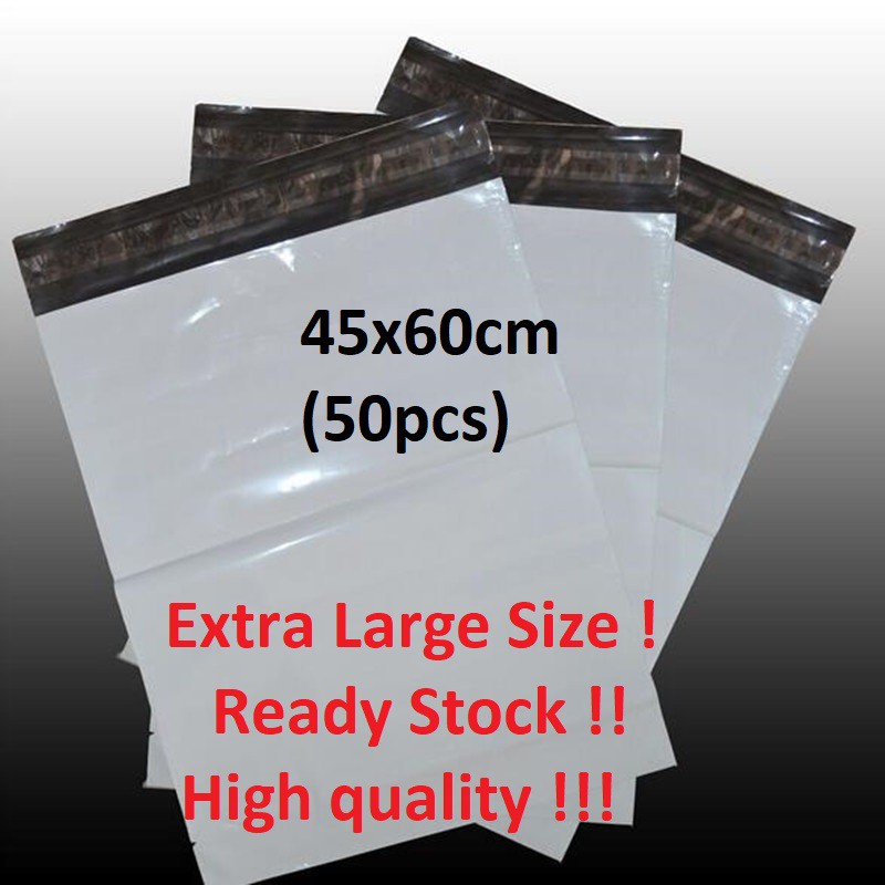 45x60 cm ! Extra Large Size !! White Courier Bags !! 50 pcs !! Ready ...