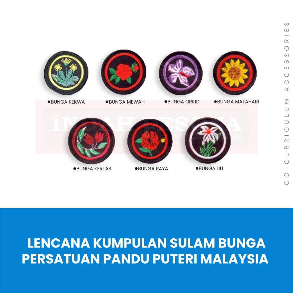 KOKURIKULUM KUMPULAN LENCANA SULAM BUNGA PANDU PUTERI / Accessories Co ...