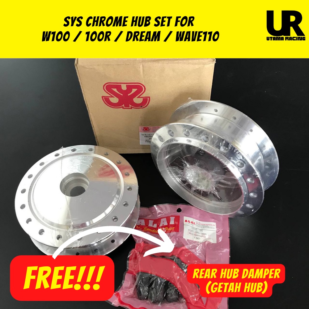 SYS CHROME HUB SET FOR W100 / 100R / DREAM / WAVE110 | Shopee Malaysia